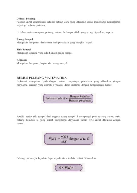 Presentasi Materi Peluang | PPT