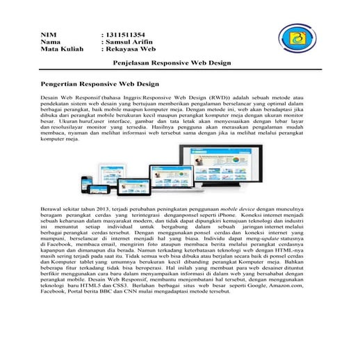 Penjelasan Responsive Web Design | PDF