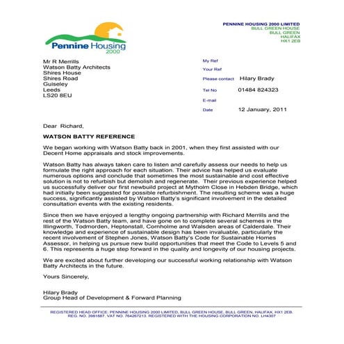 Wates Reference Letter | PDF