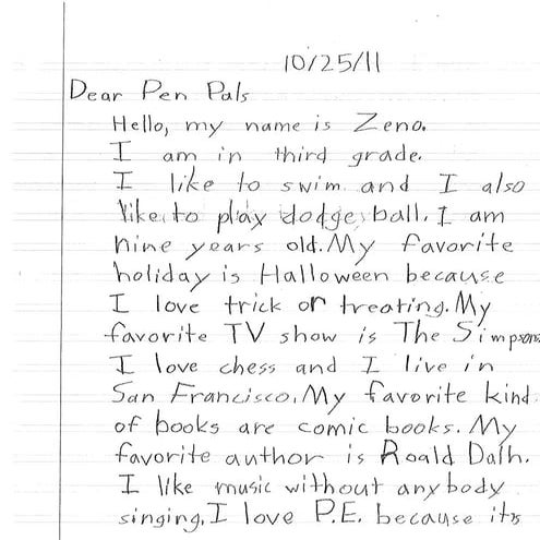 Pen pal letters 1 terceito trimestre | PDF