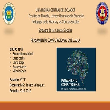 Pensamiento computacional en el aula | PPTX