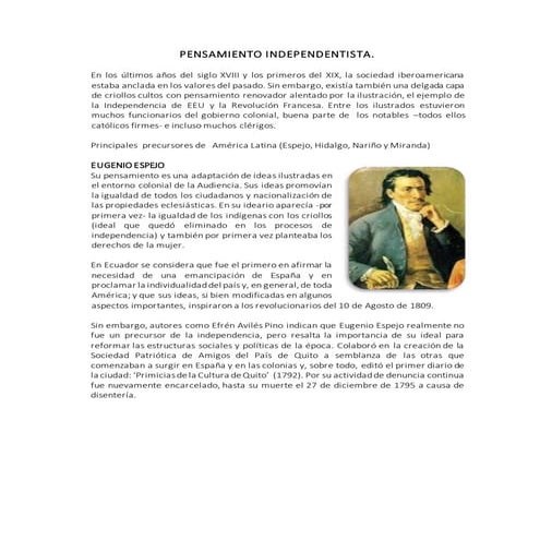 Pensamiento independentista | DOCX