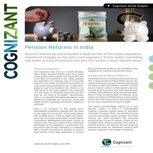 Pension Reforms in India | PDF
