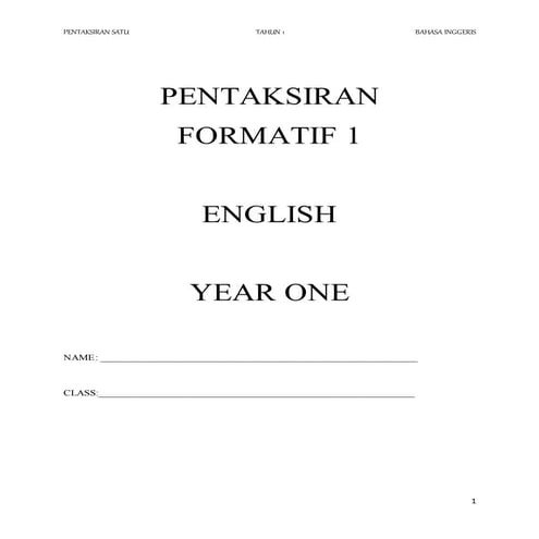 Pentaksiran 1 | PDF