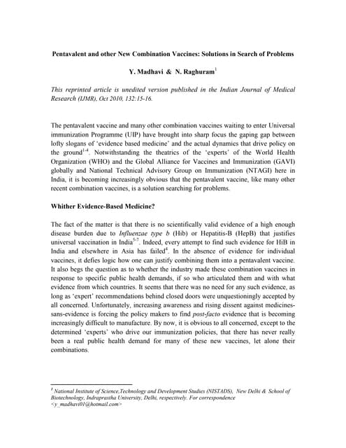 WHO prequalified pentavalent vaccine | DOC | Vaccines | Medical Health