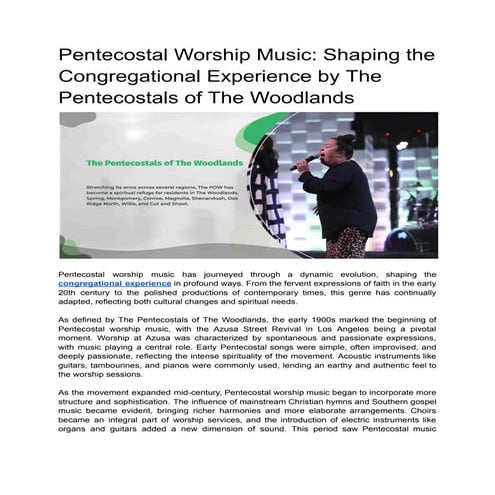 Pentecostal Worship Music_ Shaping the Congregational Experience by The ...