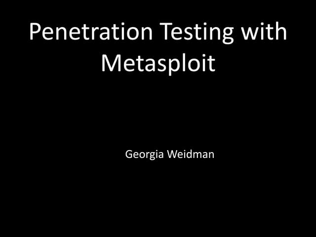 Metasploit For Penetration Testing Beginner Class Pdf