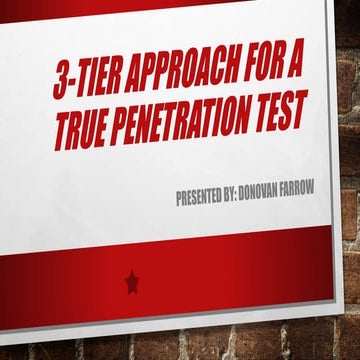 3-Tier Approach for a True Penetration Test | PDF
