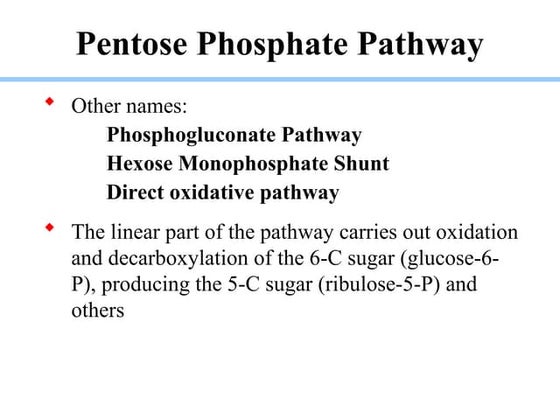 Pentose Phosphate Pathway and its process | PPT