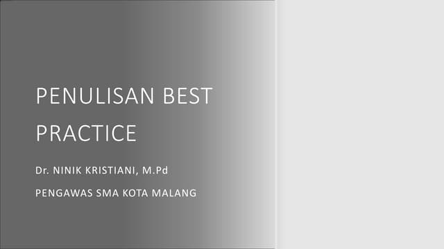 Penulisan best practice | PPT Penulisan best practice | PPT
