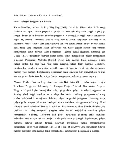 Penulisan dapatan kajian e learning | PDF