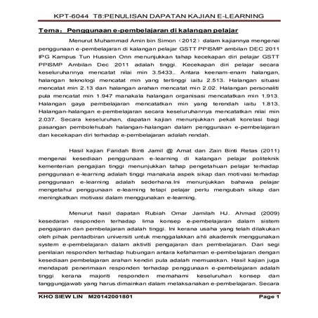 Penulisan dapatan kajian e learning | PDF