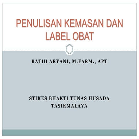 PENGGOLONGAN DAN BENTUK SEDIAAN OBAT | PPTX