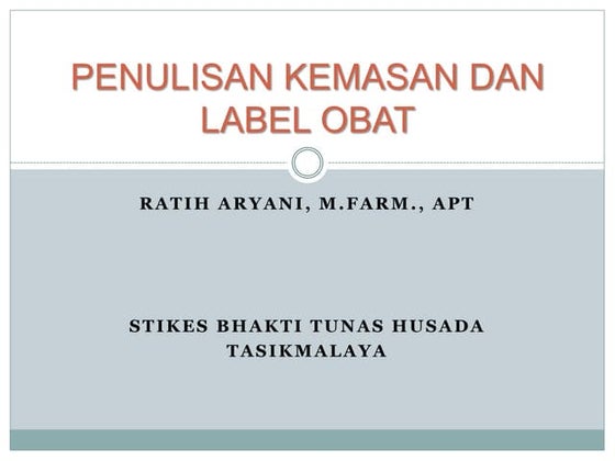 PENGGOLONGAN DAN BENTUK SEDIAAN OBAT | PPTX