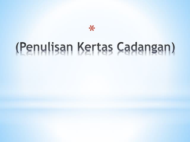 Format kertas cadangan/ proposal/kertas kerja | PDF