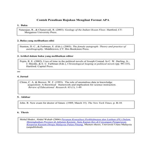 Penulisan rujukan apa | DOC