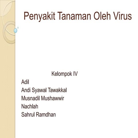 Penyakit tanaman oleh virus | PPTX