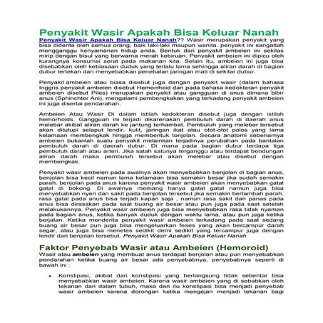 Ciri2 wasir hemoroid mulai sembuh | PDF