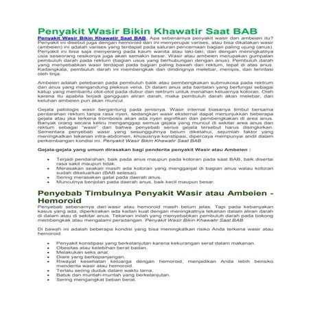 Ciri2 wasir hemoroid mulai sembuh | PDF
