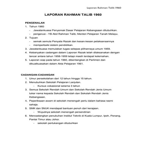 Penyata rahman talib simple | PDF