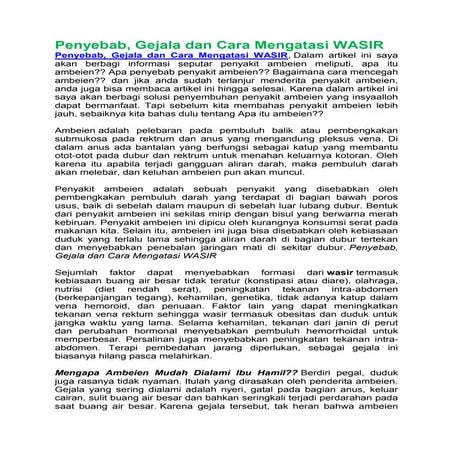 Wasir dan pengobatanya | PDF