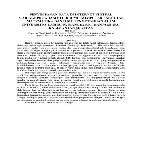 Penyimpanan data di internet virtual storage program studi ilmu komputer fakultas matematika dan ...