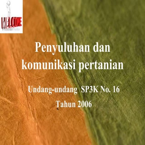 UU SP3K NO .16 TAHUN 2006 | PPTX