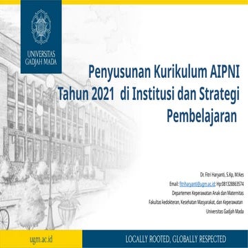 Penyusunan Kurikulum AIPNI Tahun 2021 di institusi dan Strategi ...