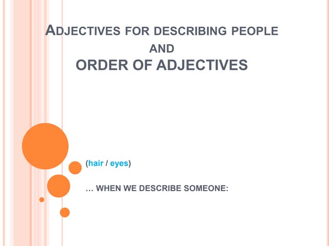 Lesson 2 describing people | PPTX