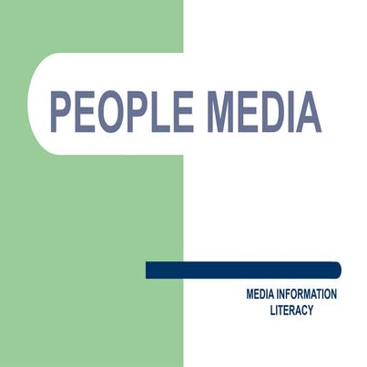 people as media versus people in media. This topic will help the ...