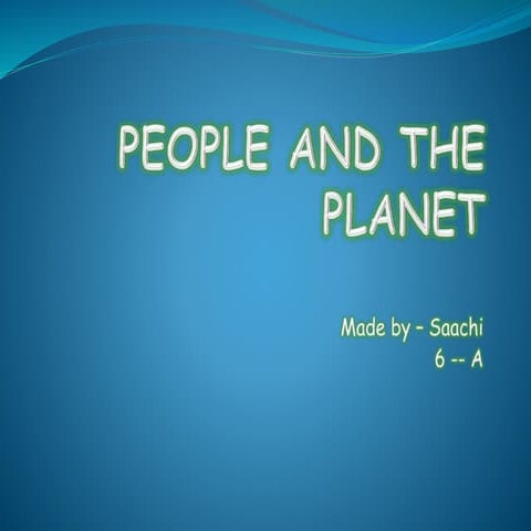 People and the Planet | PPT