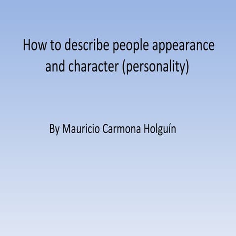 People's characteristics ! | PPT