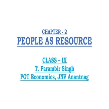 People As Resource Class 9 Cbse Ppt 1 Pptx