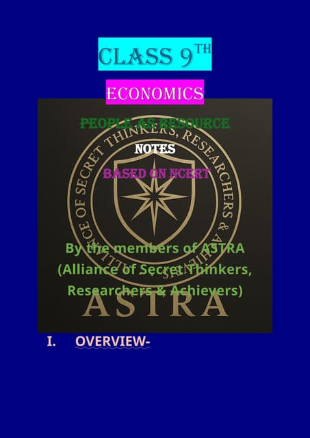 IX. Economics. Chapter 2. People as resource | PDF