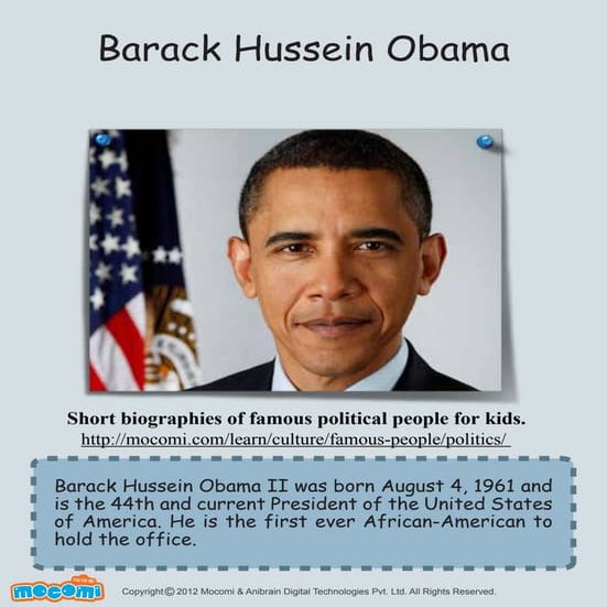 Barack Obama - Famous Politician For Kids | PDF