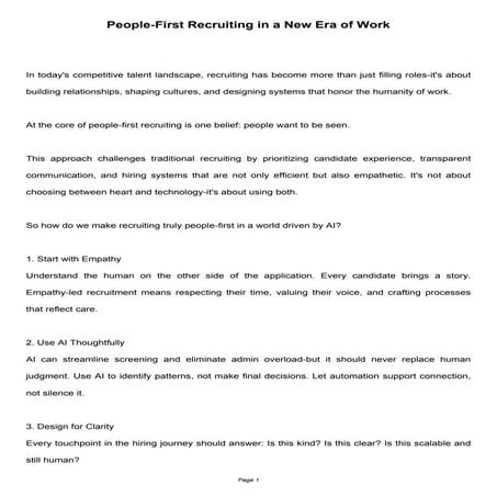 People-First Recruiting in a New Era of Work | PDF