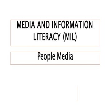 people as media versus people in media. This topic will help the ...