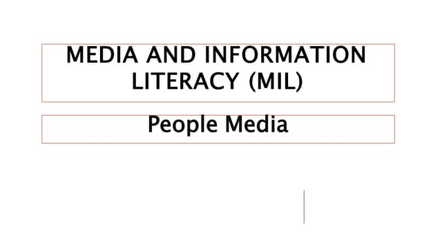 People Media - Media and Information Literacy (MIL) | PPTX | Internet ...