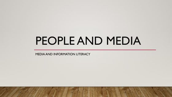 people as media versus people in media. This topic will help the ...