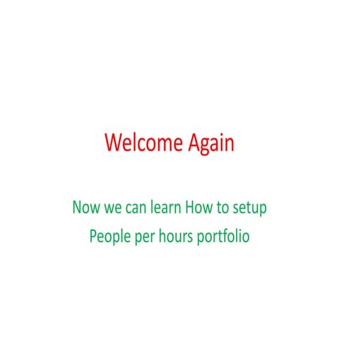 how to make a portfolio People per hours. | PPTX