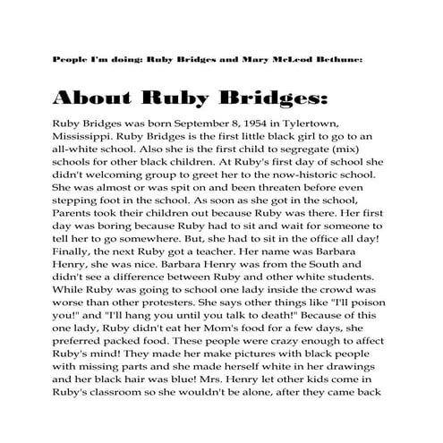 Ruby Bridges Hall of Heroes Presentation | PPTX