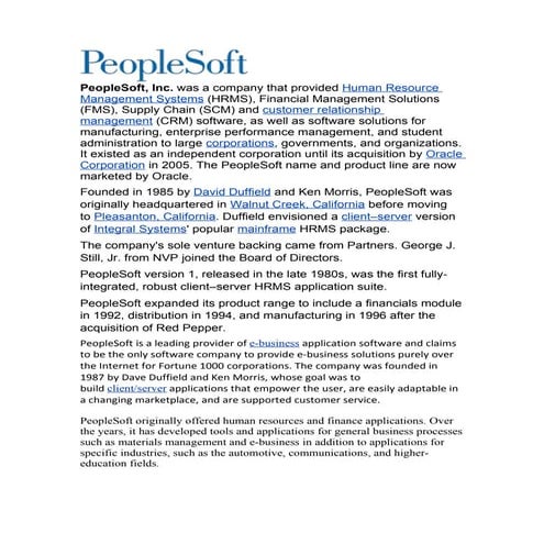 Peoplesoft | PDF