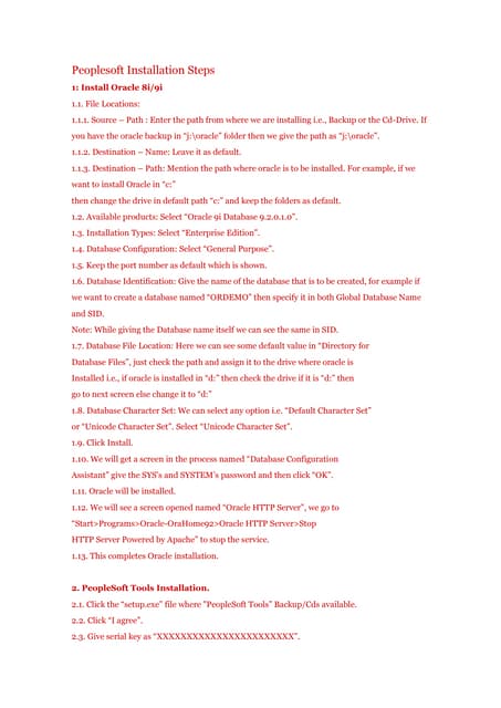 Peoplesoft installation steps | PDF Peoplesoft installation steps | PDF