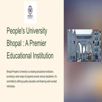 People's University Bhopal : A Premier Educational Institution | PPTX