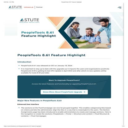 PeopleTools 8.61 Feature Highlight - Astute Business | PDF