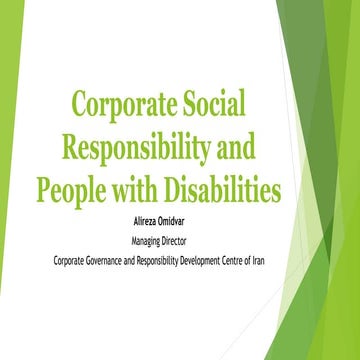 Corporate Social Responsibility and People with Disabilities | PPT