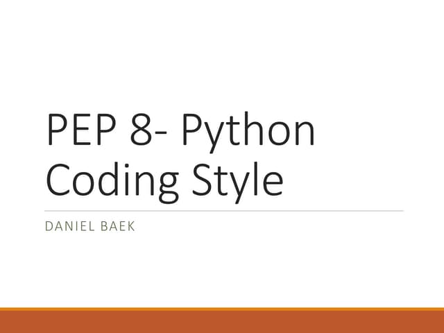 Pep 8 Ppt