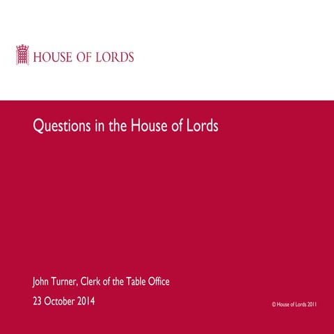 Parliamentary Questions: House of Commons | PPTX