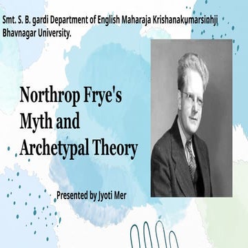 Northrop Frye and Archetypal Literary Theory | PPTX