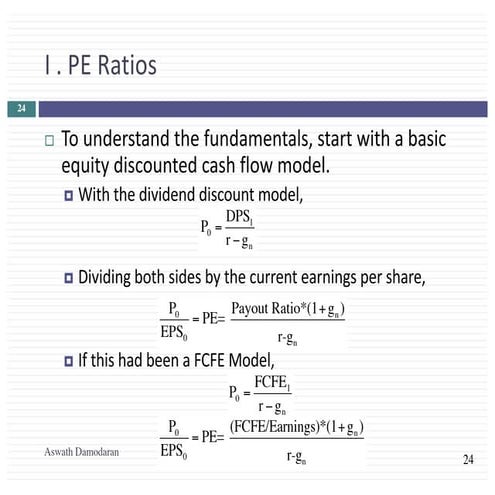 How to calculate P/E, PEG ratio | PDF